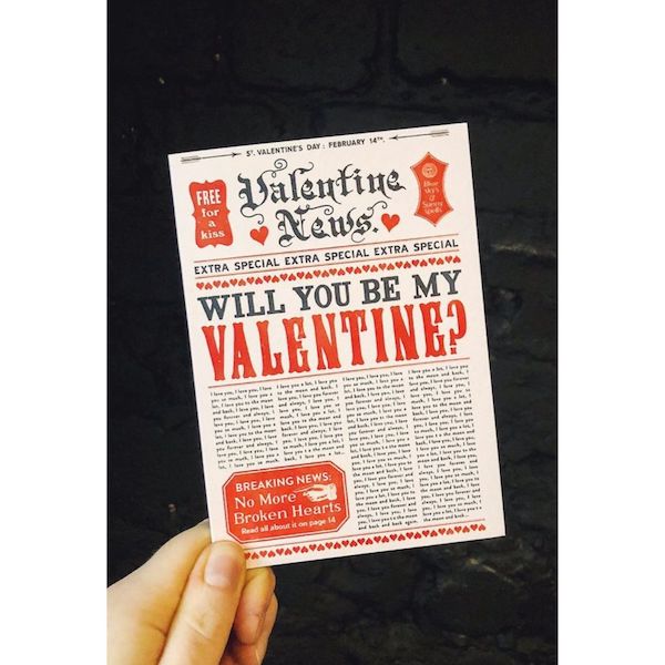 Valentine Newspaper Card - Paper Tiger