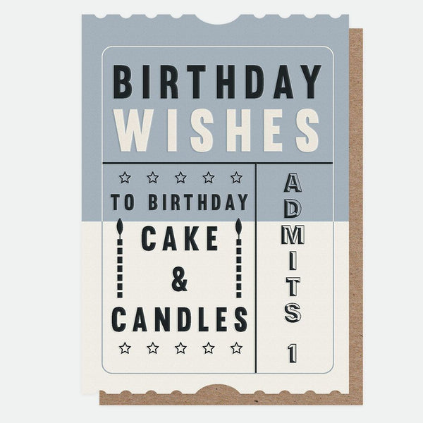 Birthday Cake And Candles Ticket Card - Paper Tiger