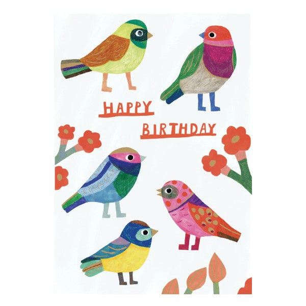 Colourful Birds Happy Birthday Card - Paper Tiger