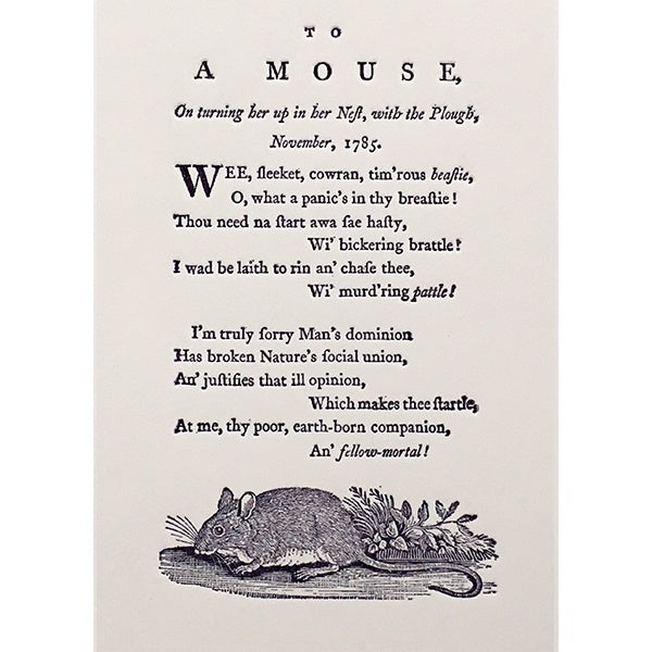To a Mouse Robert Burns Poem Card - Paper Tiger