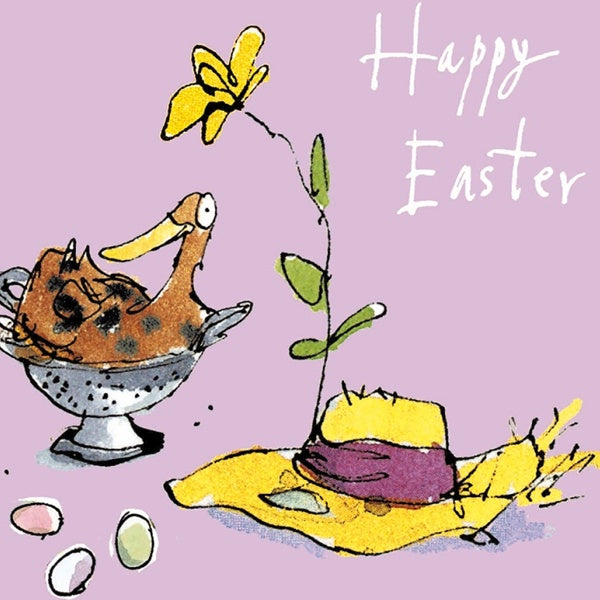 Quentin Blake Happy Easter Duck And Hat Pack of 5 Cards - Paper Tiger