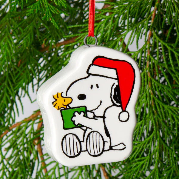 Peanuts Christmas Ornament Snoopy with a Present - Paper Tiger
