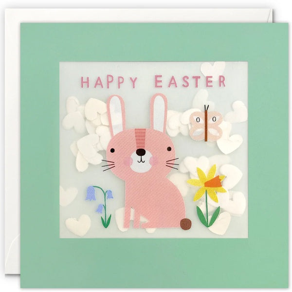 Easter Pink Bunny Paper Shakies Card - Paper Tiger