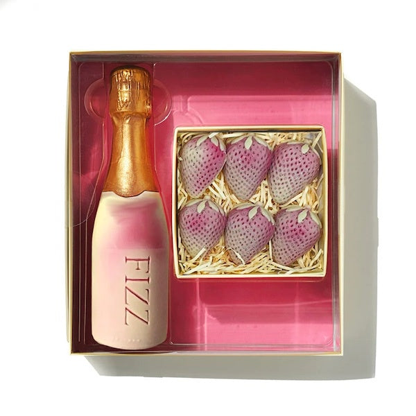 Chocolate Fizz Bottle and Strawberries - Paper Tiger