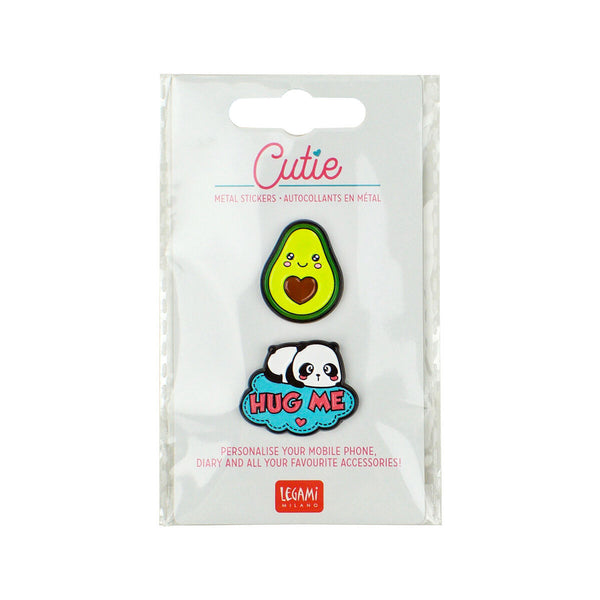 Cutie Set of 2 Metal stickers - Hug Me - Paper Tiger