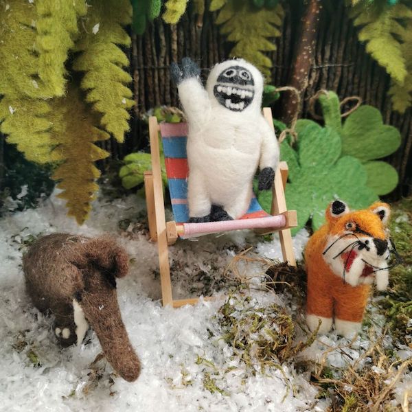 Handmade Felt Yeti Biodegradable Hanging Decoration - Paper Tiger