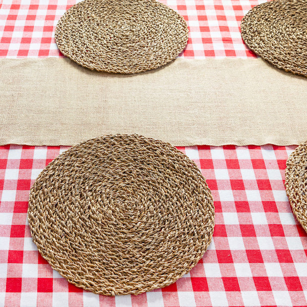 Red Gingham Fabric Tablecloth - Paper Tiger