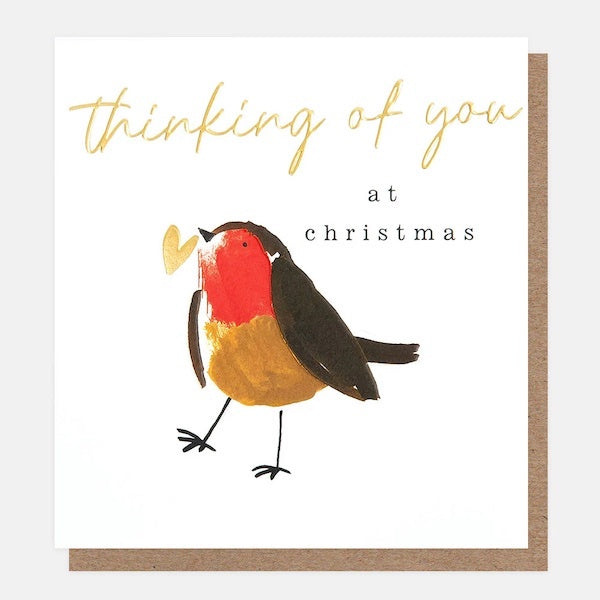 Thinking Of You At Christmas Robin Card - Paper Tiger