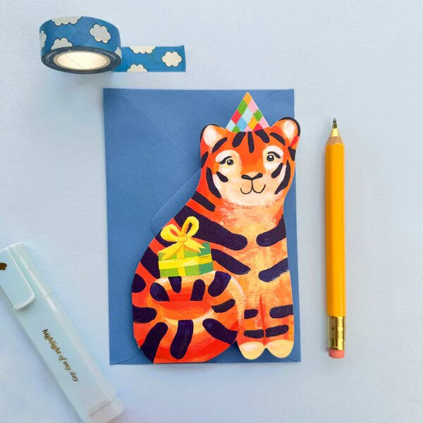 Die Cut Tiger Birthday Card - Paper Tiger