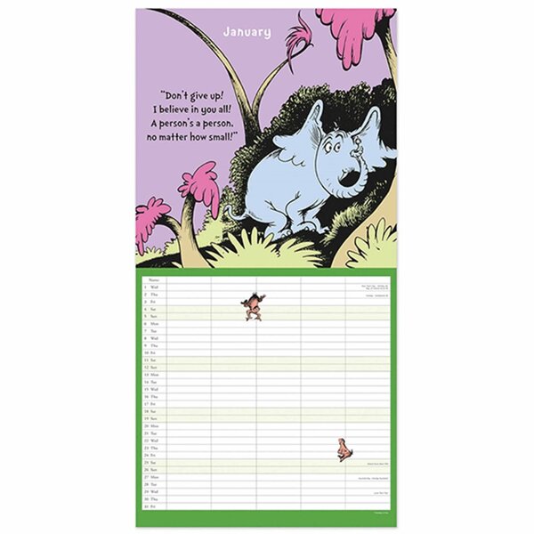 Dr. Seuss 2025 Family Organiser Calendar - Paper Tiger