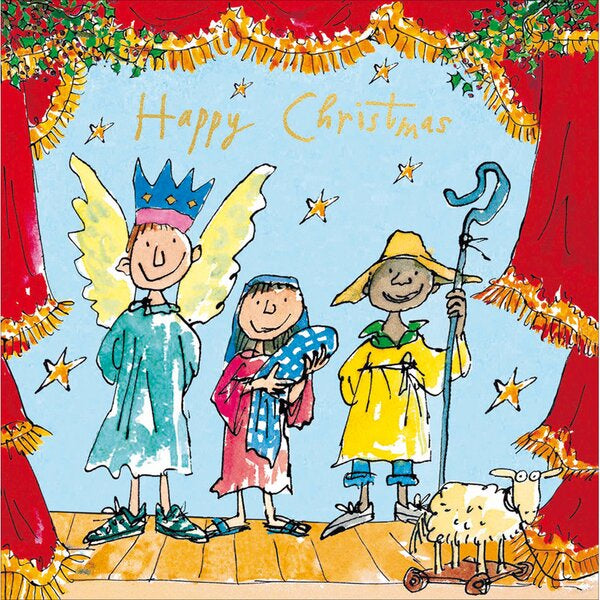 Quentin Blake Nativity Play Christmas Card - Paper Tiger