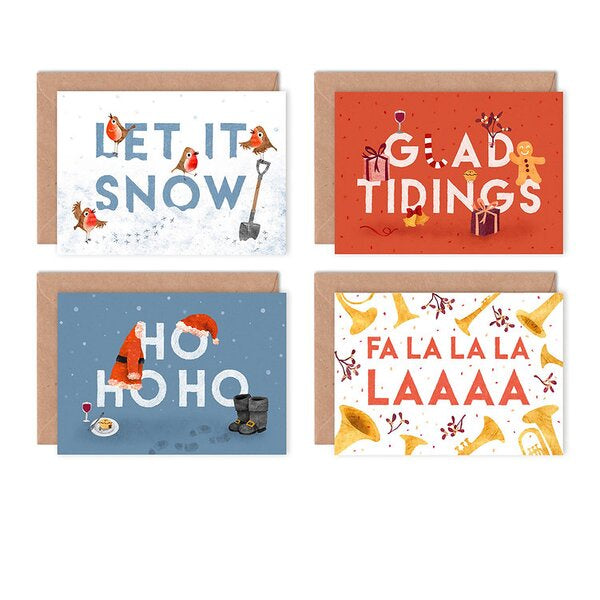 Christmas Quotes Multipack of 8 Cards - Paper Tiger