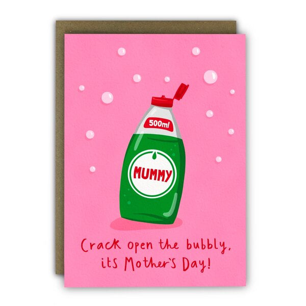 Crack Open the Bubbly Washing Up Liquid Mother's Day Card - Paper Tiger