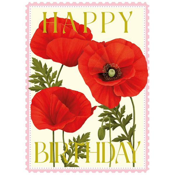 Poppies Birthday Card - Paper Tiger