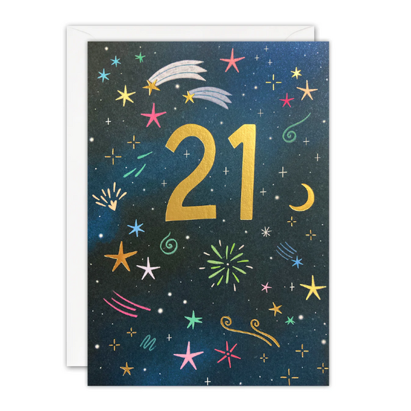 Age 21 Fireworks Card - Paper Tiger