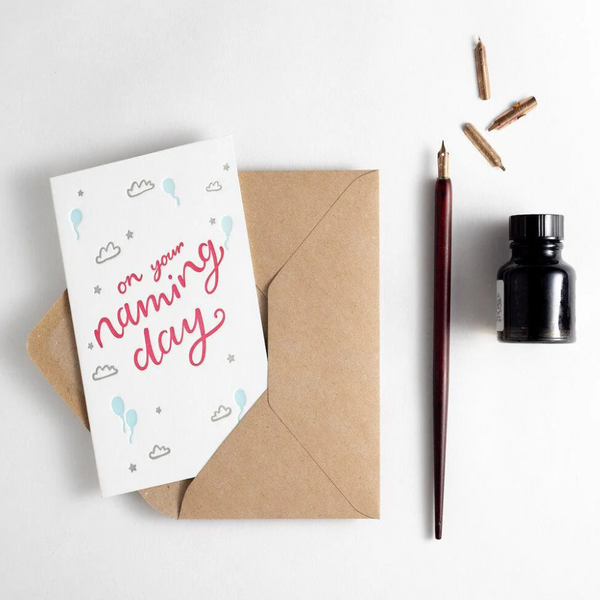 On Your Naming Day Letterpress Card - Paper Tiger