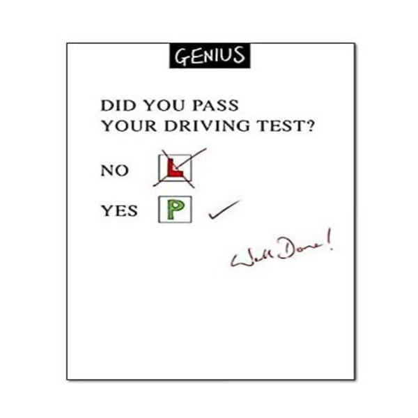 Passed Driving Test Card - Paper Tiger