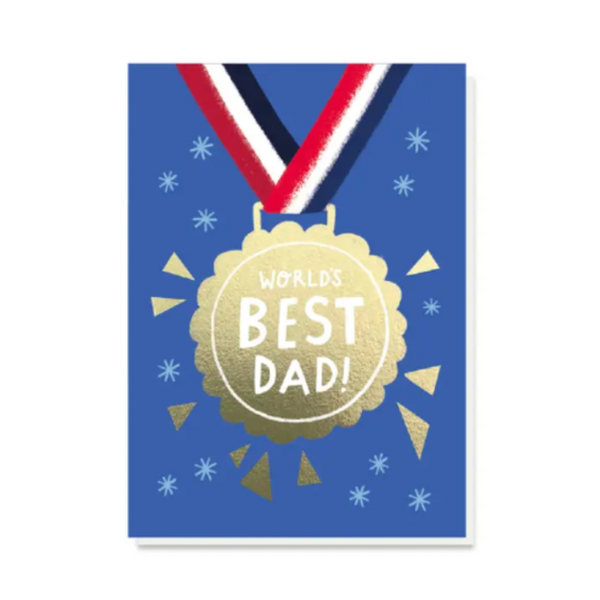 Worlds Best Dad Medal Card - Paper Tiger