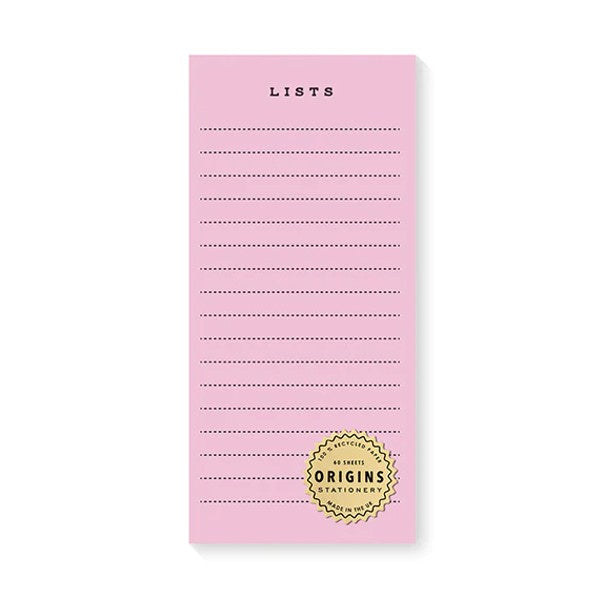 Origins Pink List Pad - Paper Tiger