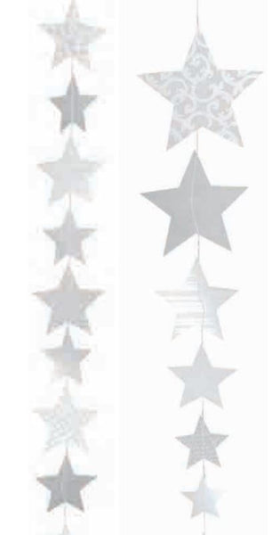 Christmas Paper Chain of Stars with Print 50cm - Paper Tiger