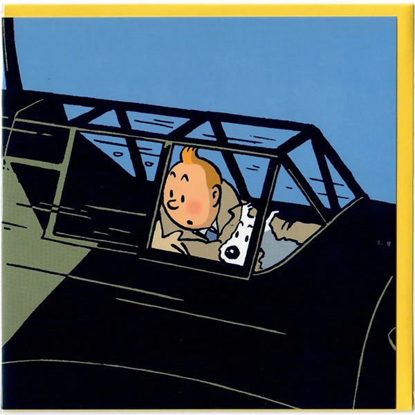 Dark Plane Tintin Card - Paper Tiger