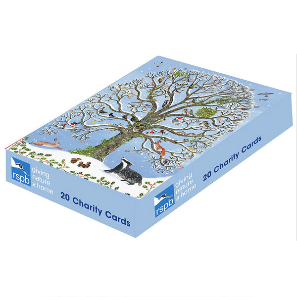 Woodland Animals RSPB Charity Box of 20 Christmas Cards - Paper Tiger