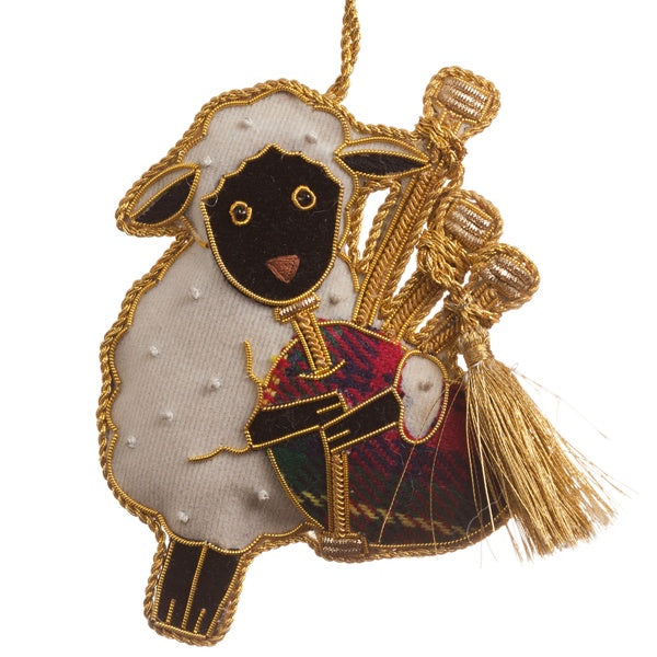Sheep with Tartan Bagpipes Decoration - Paper Tiger