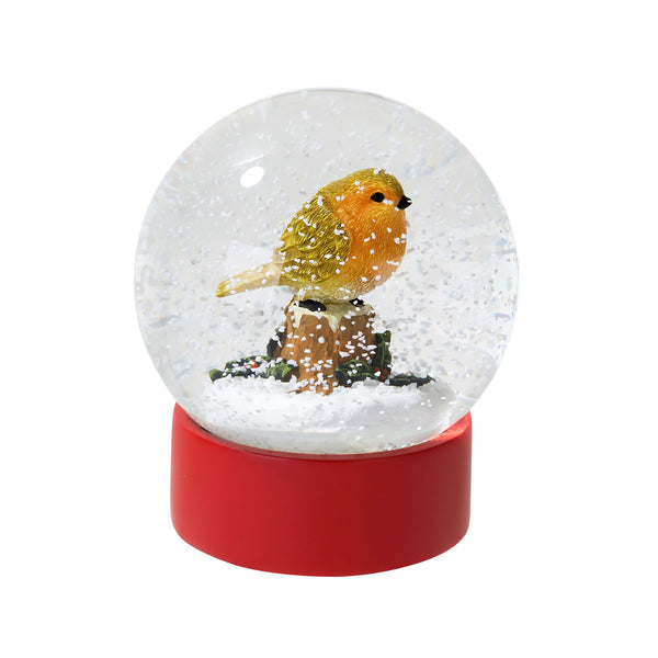 Botanical Christmas Robin Snow Globe | Paper Tiger