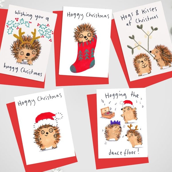 Hoggy Christmas 10 Assorted Christmas Cards - Paper Tiger