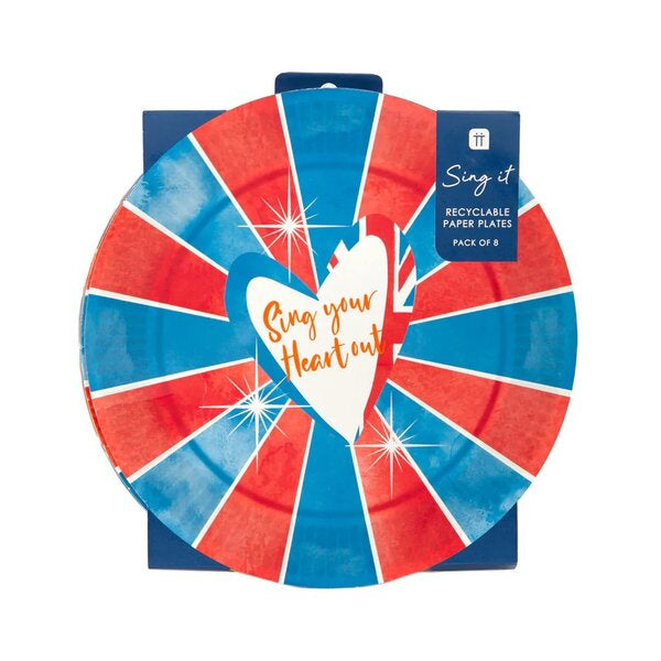 Eurovision Song Contest British Paper Plates - 8 Pack - Paper Tiger