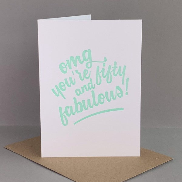 OMG Fifty And Fabulous Card - Paper Tiger