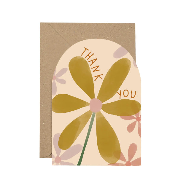 Thank You Floral Curved Card - Paper Tiger