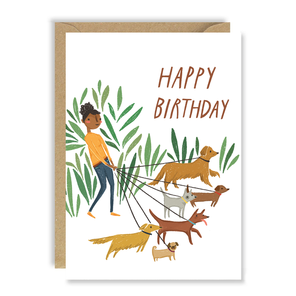 Dog Walk Happy Birthday Card - Paper Tiger