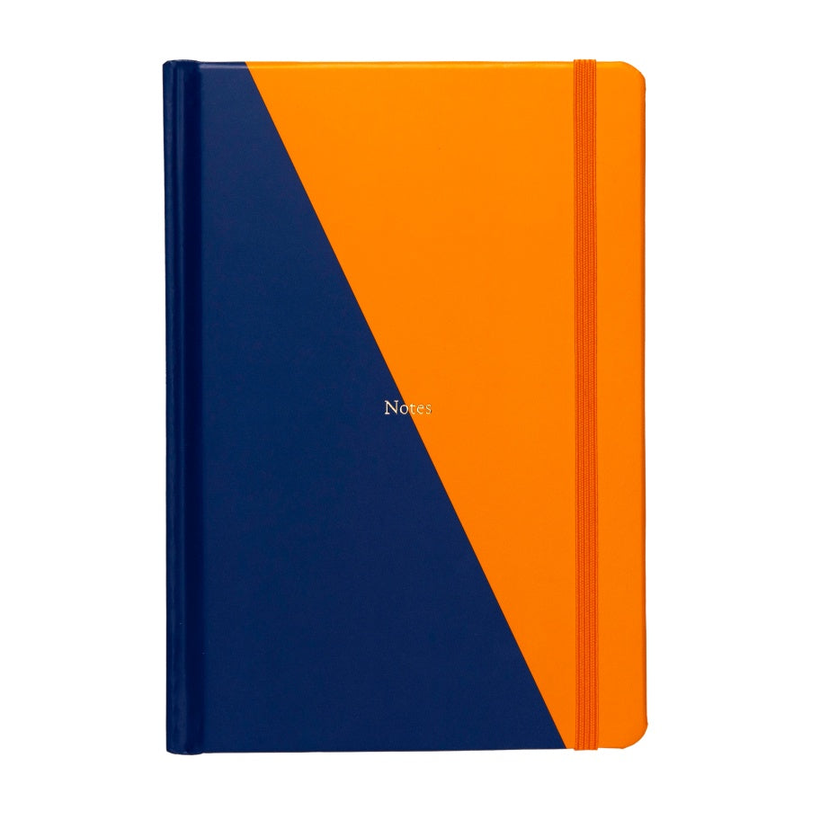 Navy & Orange Contrast Lined Notebook - Paper Tiger