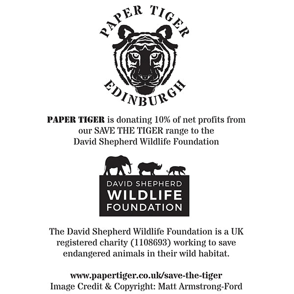 Paper Tiger SAVE THE TIGER walking tiger card