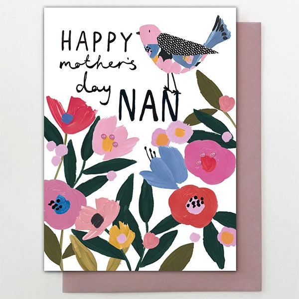 Nan Flowers And Bird Card - Paper Tiger