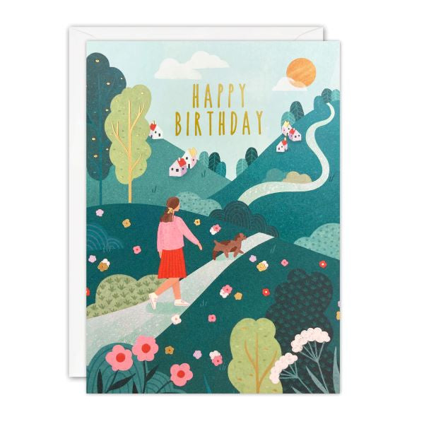 Happy Birthday Dog Walk Card - Paper Tiger