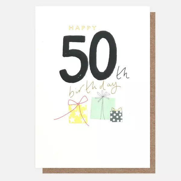 Happy 50th Birthday Presents Card - Paper Tiger