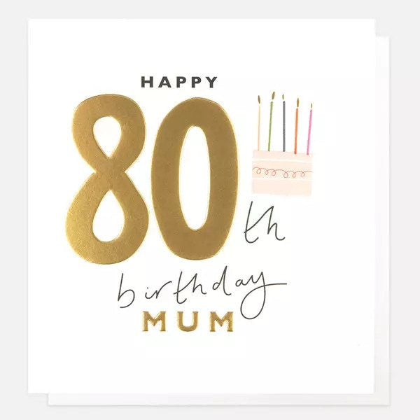 Happy 80th Birthday Mum Card - Paper Tiger