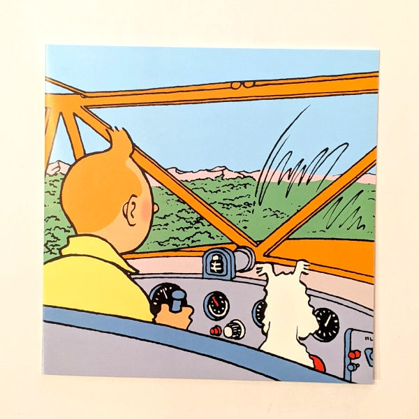 In The Cockpit Tintin Card - Paper Tiger