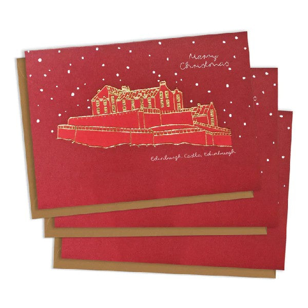 Edinburgh Castle Foiled Christmas Card Pack - Paper Tiger