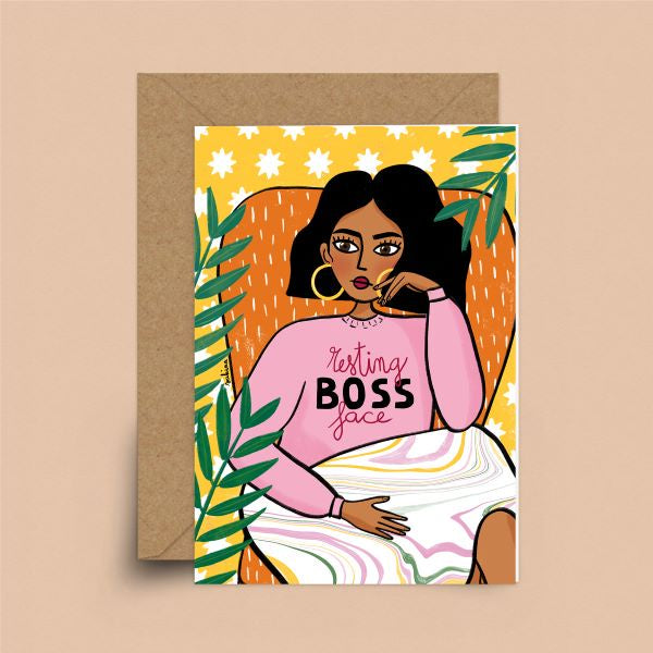 Resting Boss Face Maya Card - Paper Tiger