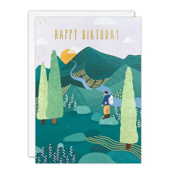 Happy Birthday Mountain Walk Card - Paper Tiger