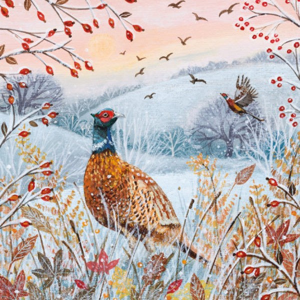 Frosty Pheasants Christmas Card Pack - Paper Tiger