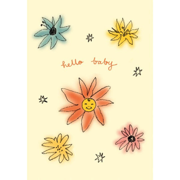 Hello Baby Flowers Card - Paper Tiger