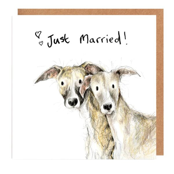 Ashley and Sam Whippets 'Just Married' Card - Paper Tiger