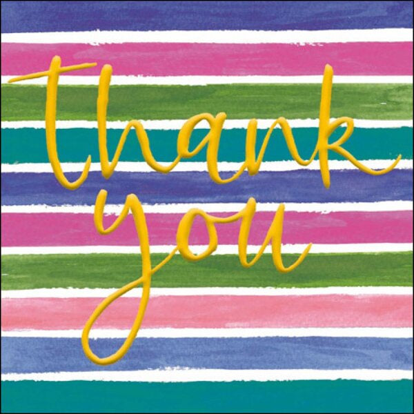 Stripes Thank You Pack of 8 Cards - Paper Tiger