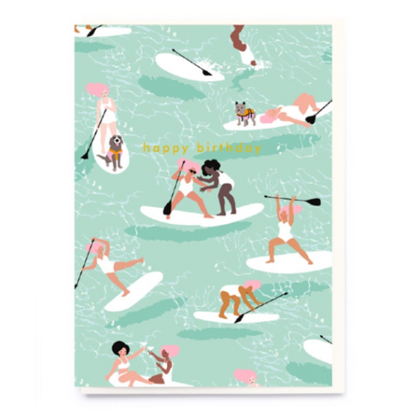 Happy Birthday Paddle Boarding Card - Paper Tiger