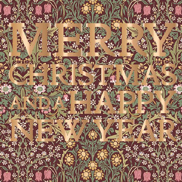 William Morris Blackthorn Christmas Card - Paper Tiger