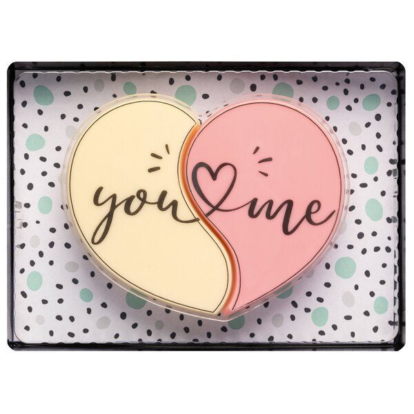 Decorated White Chocolate You & Me Heart - Paper Tiger